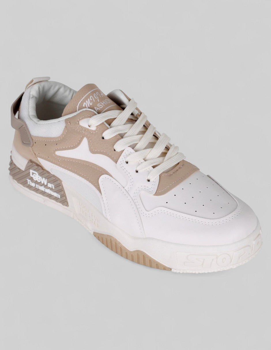 Tenis con cordones Exterior Piel vegana Color Beige Para Hombre De ...